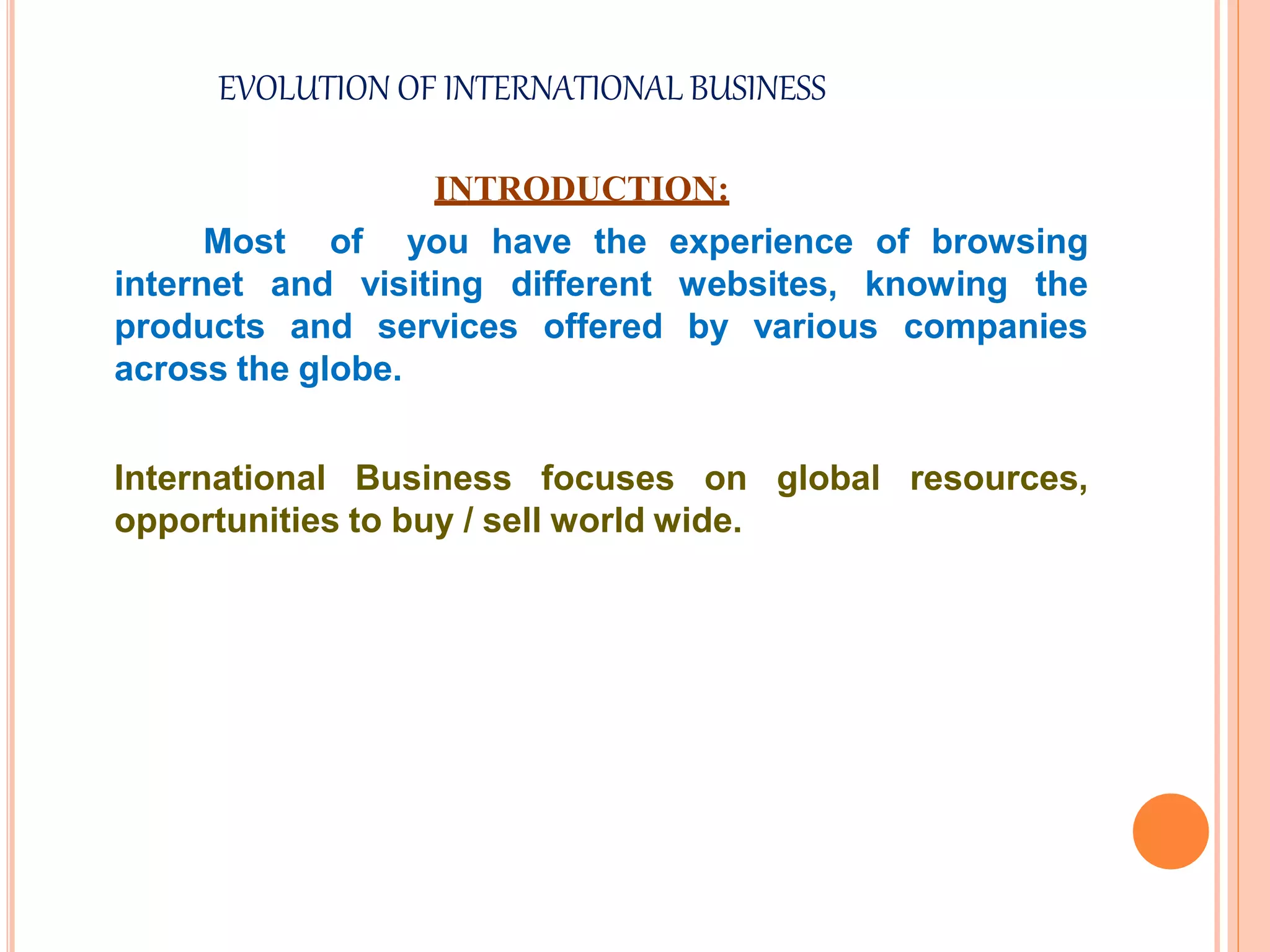 evolution of IB_ Module 1.pptx | Business | Business and Finance