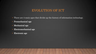 Evolution of ict, networking , and types | PPTX