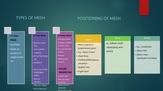 Evolution of inguinal hernia repair | PPTX