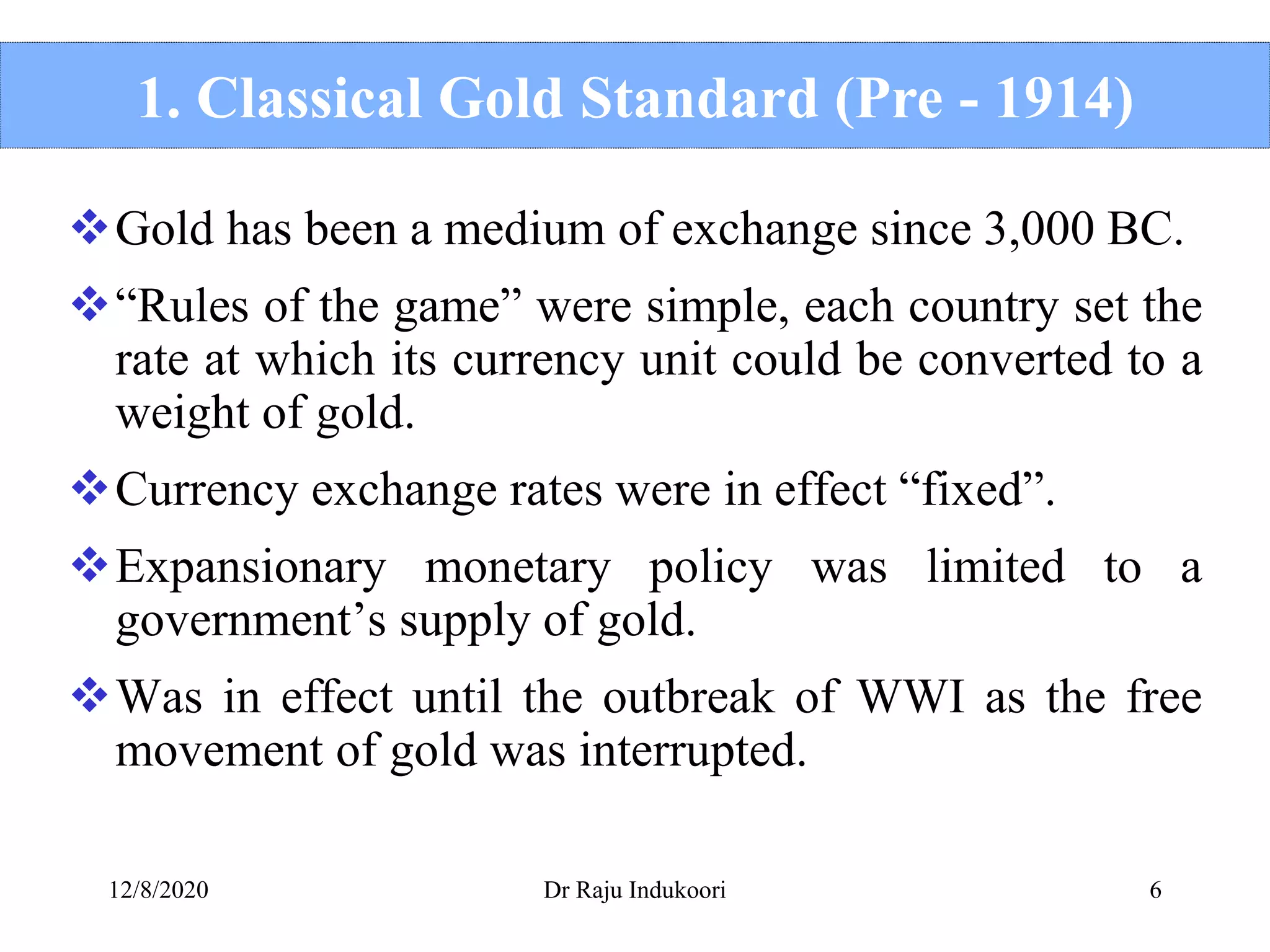 Evolution of international monetary system | PPT