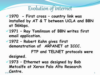 Evolution of internet | PPTX