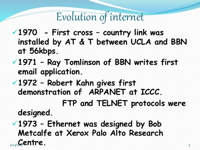 Evolution of internet