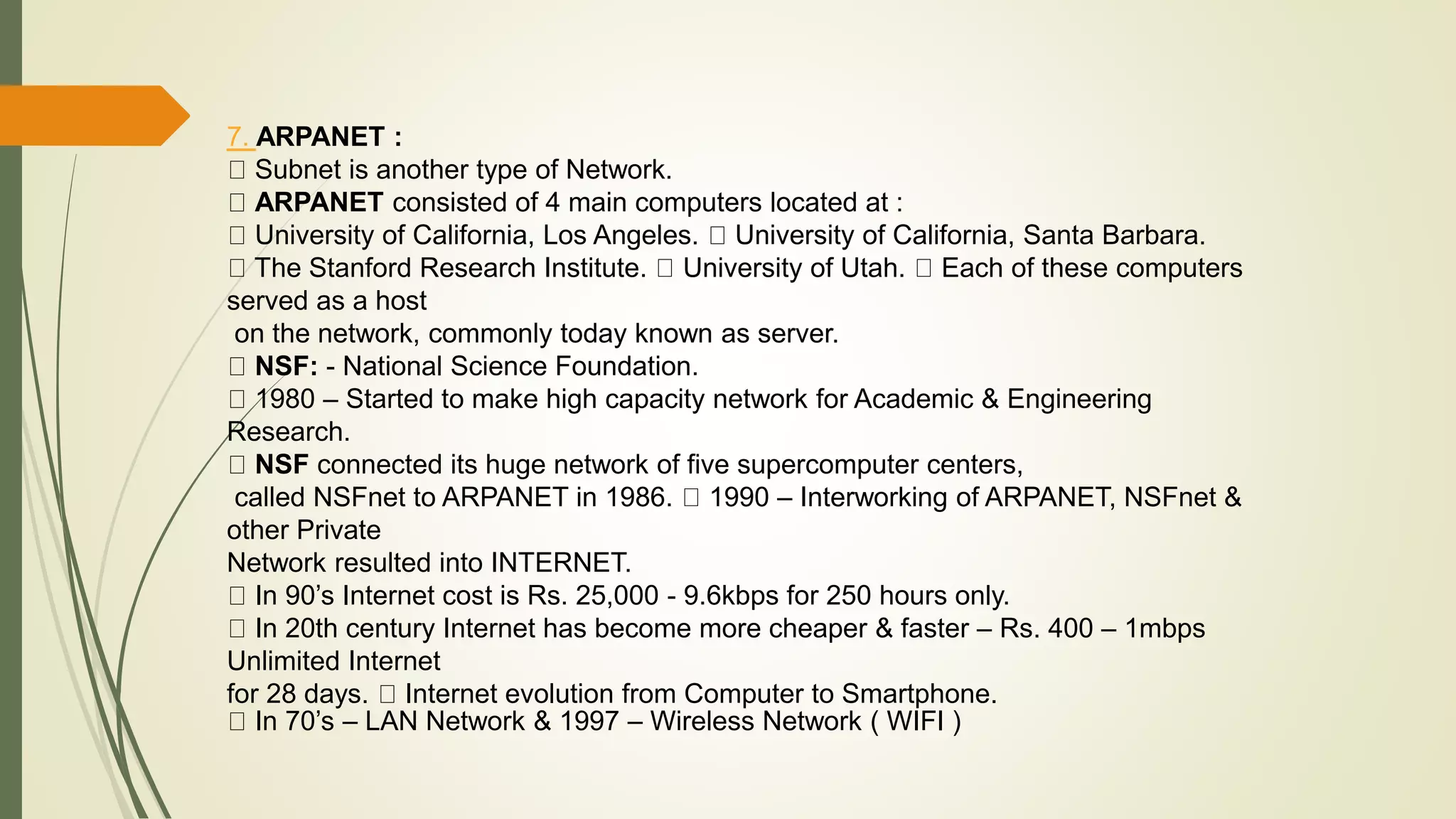 Evolution of internet | PPTX