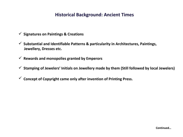 Evolution Of IPR | PPT | Business | Business and Finance