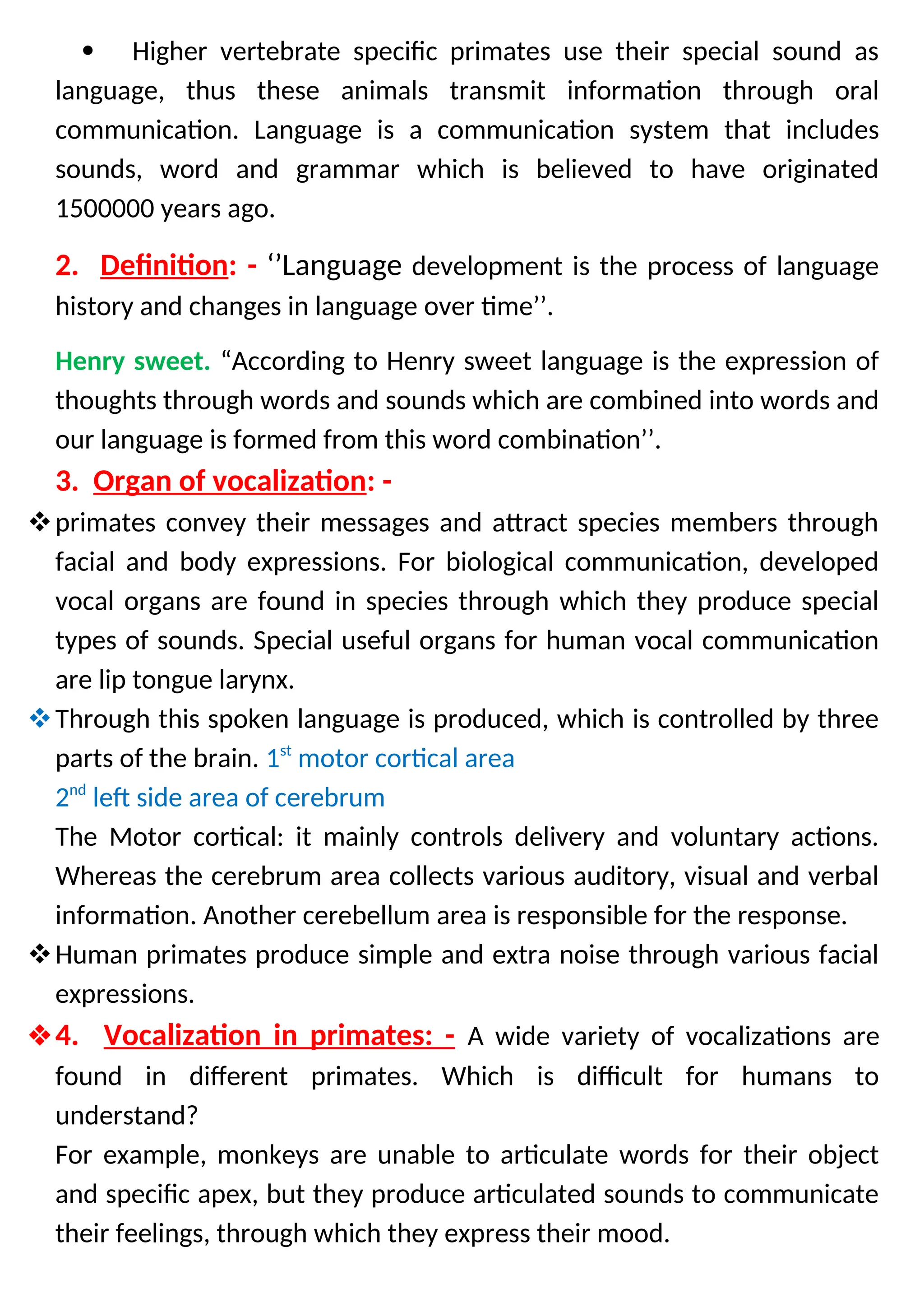 Evolution of language in primates Animal behaviour | DOCX