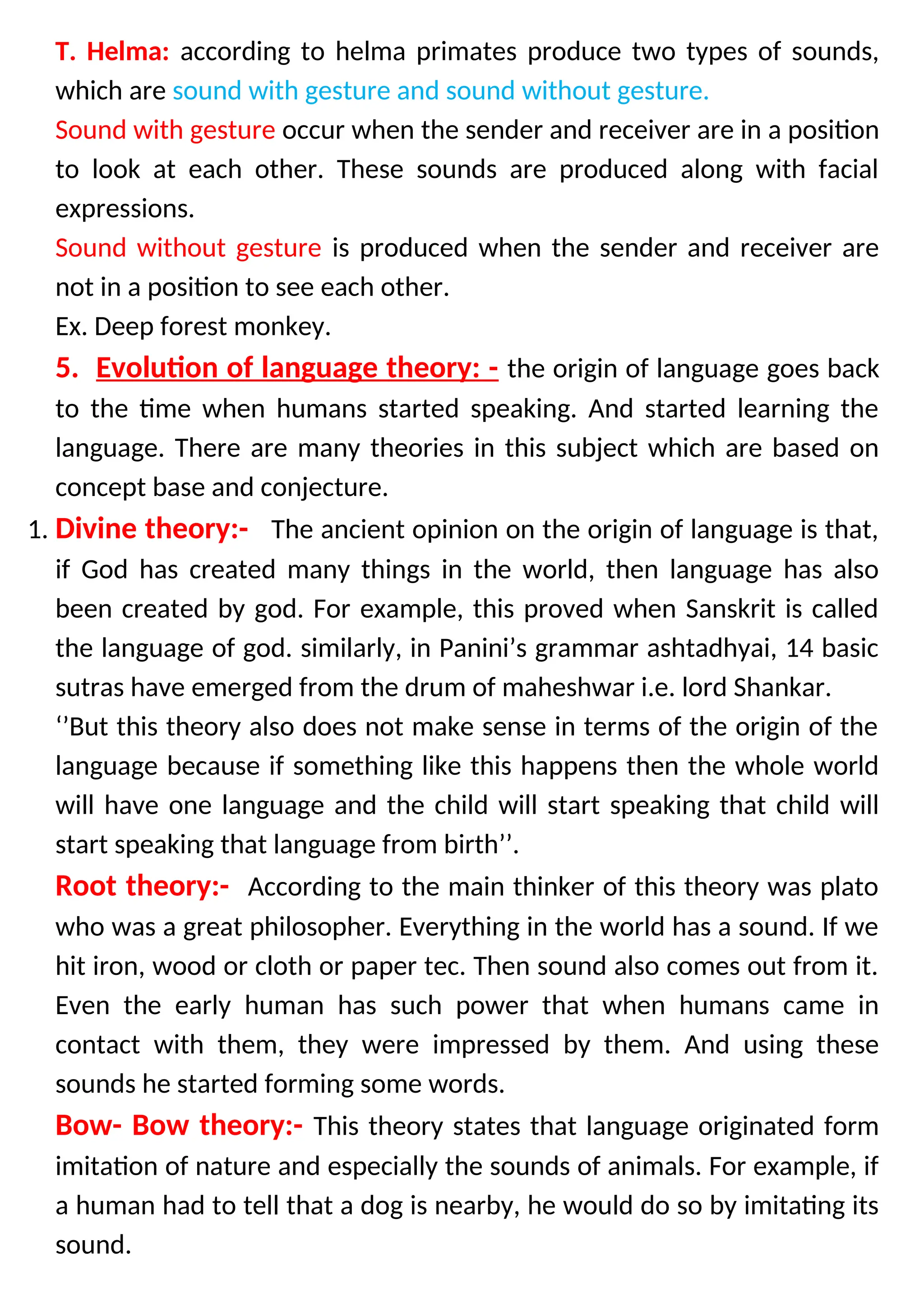 Evolution of language in primates Animal behaviour | DOCX