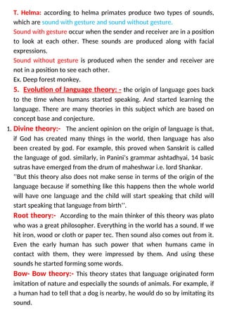 Evolution of language in primates Animal behaviour | DOCX