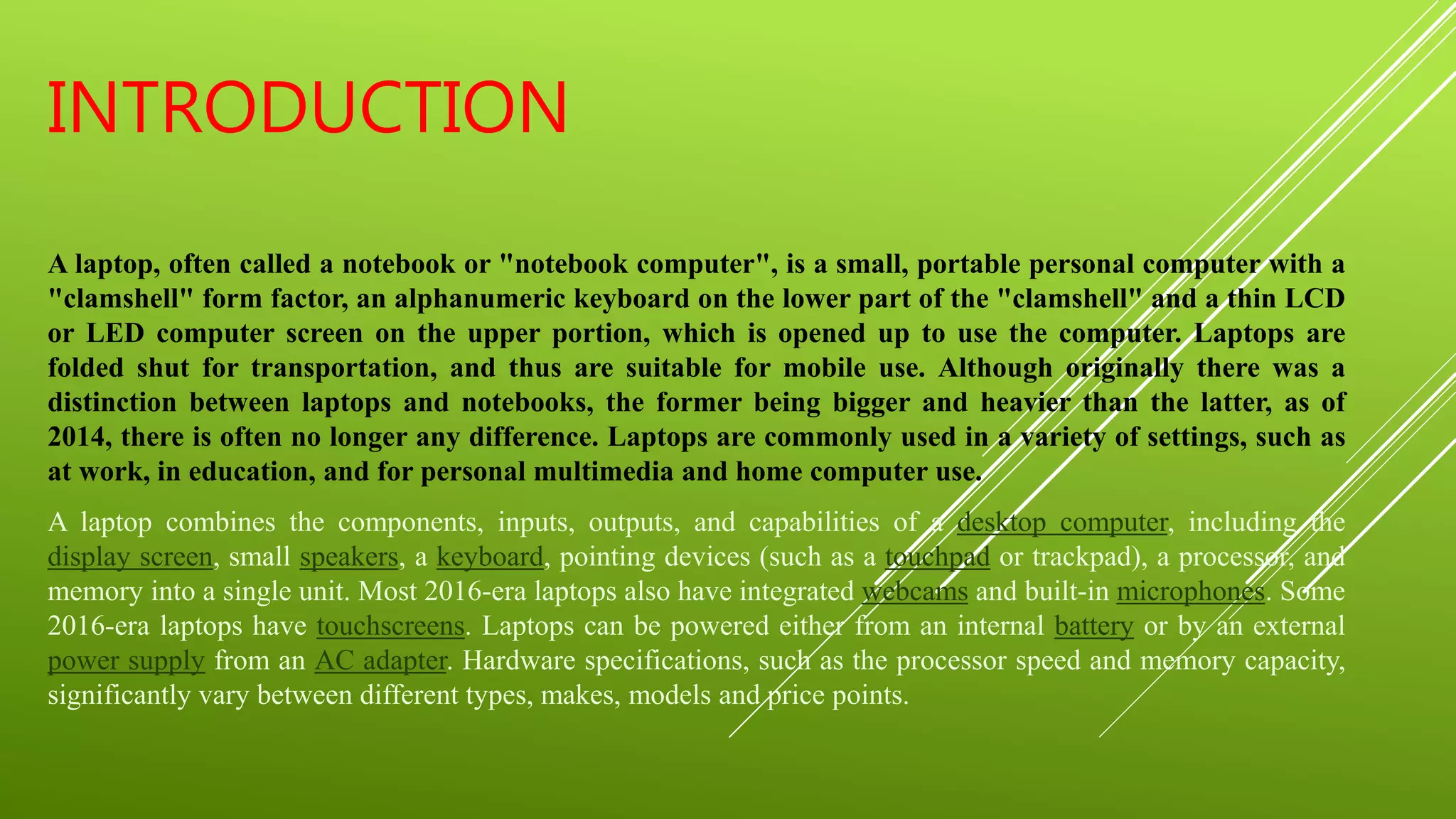 Evolution of laptops | PPTX