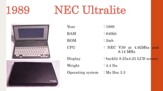 Evolution of laptops | PPTX