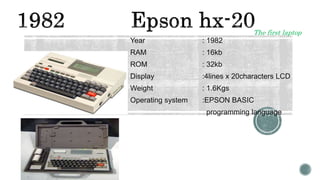 Evolution of laptops | PPTX