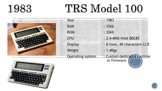 Evolution of laptops | PPTX