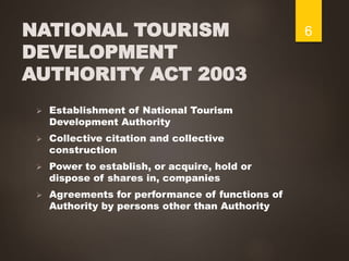 Evolution of law and legislation of tourism industry in srilanka | PPT