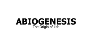 Evolution of life theories | PPTX