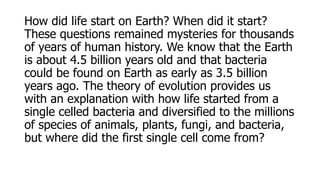Evolution of life theories | PPTX
