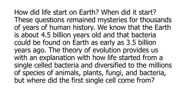 Evolution of life theories | PPTX