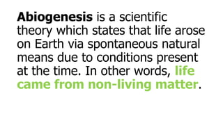 Evolution of life theories | PPTX