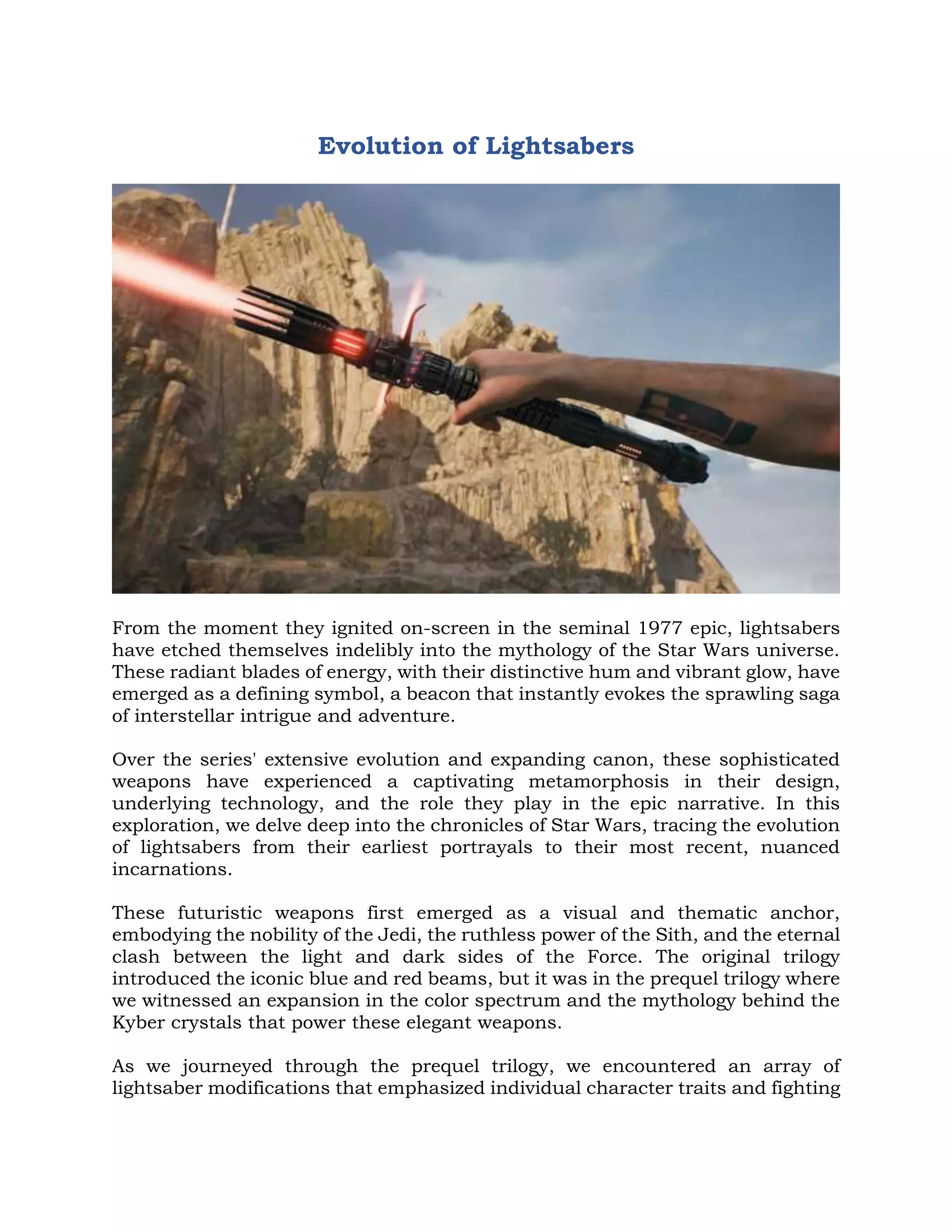 Evolution of Lightsabers | DOCX