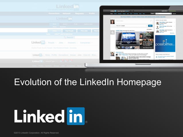 Evolution of the LinkedIn homepage (2003-2013) | PPTX