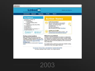 Evolution of the LinkedIn homepage (2003-2013) | PPTX