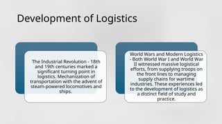 Fundamentals of Logistics: Evolution of Logistics | PPTX