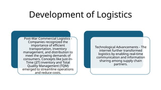 Fundamentals of Logistics: Evolution of Logistics | PPTX