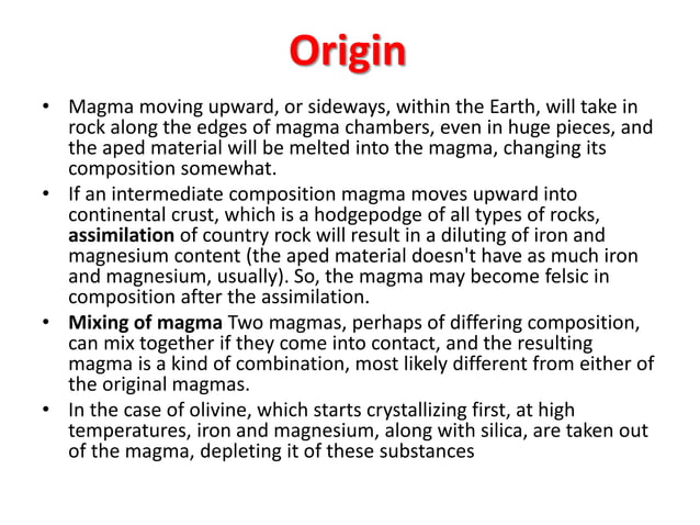 Evolution of magma | PPTX