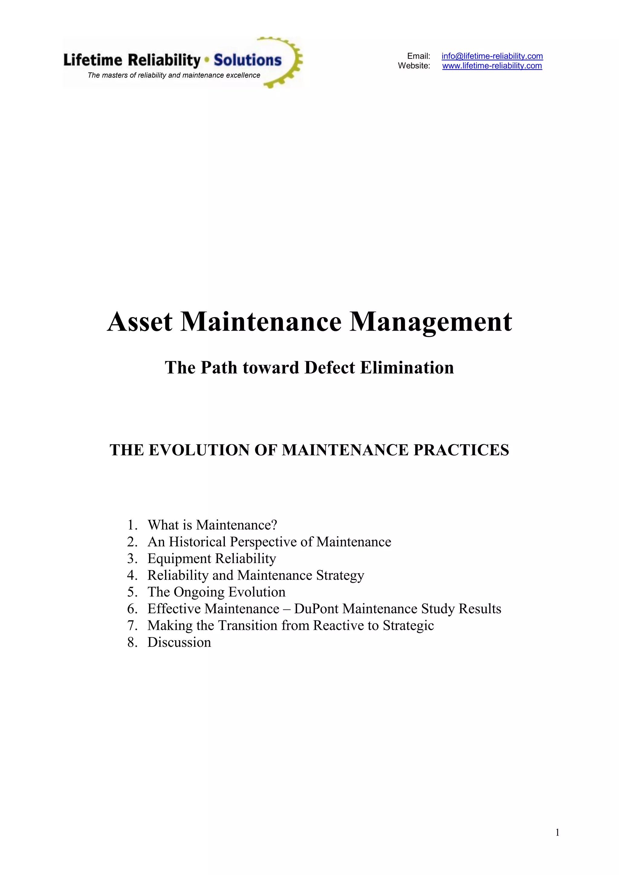 Evolution of maintenance_practices | PDF
