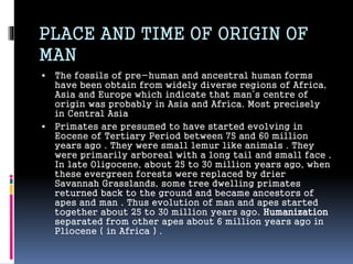 Evolution of man | PPTX