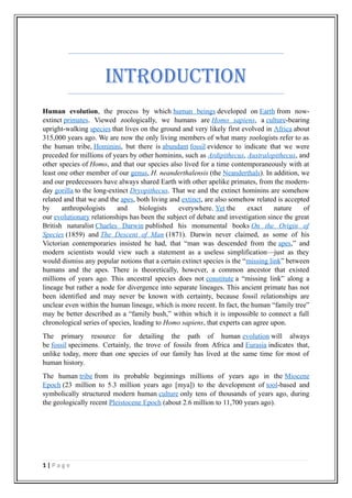 Evolution of Man || Palaentology || Geology | DOCX