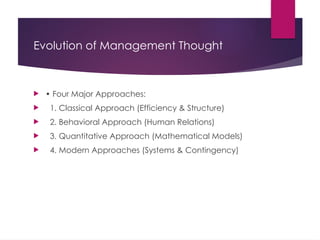Evolution of Management Thought & Modern Theories | PPT