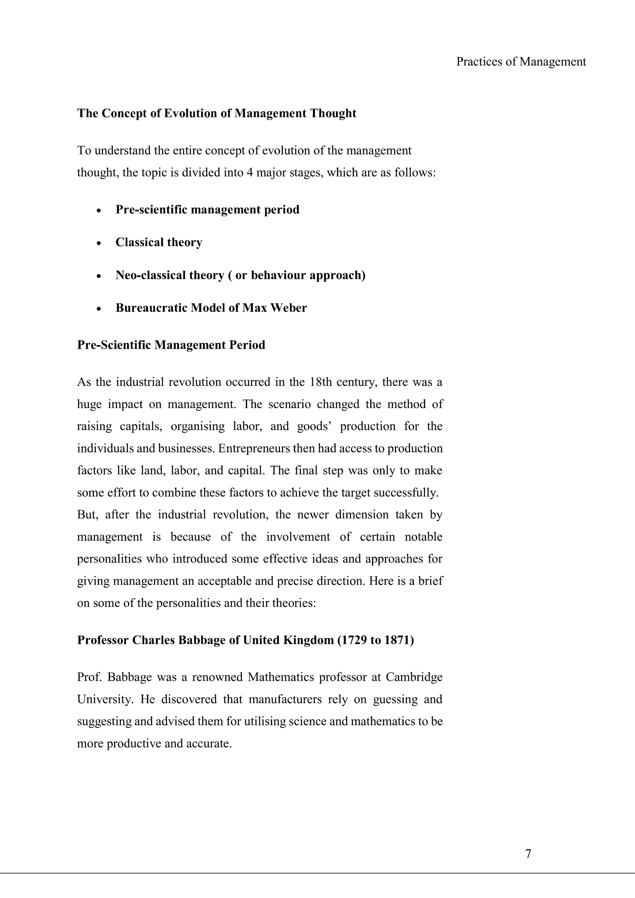 Evolution of Management text notes.pdf principles of Management | PDF