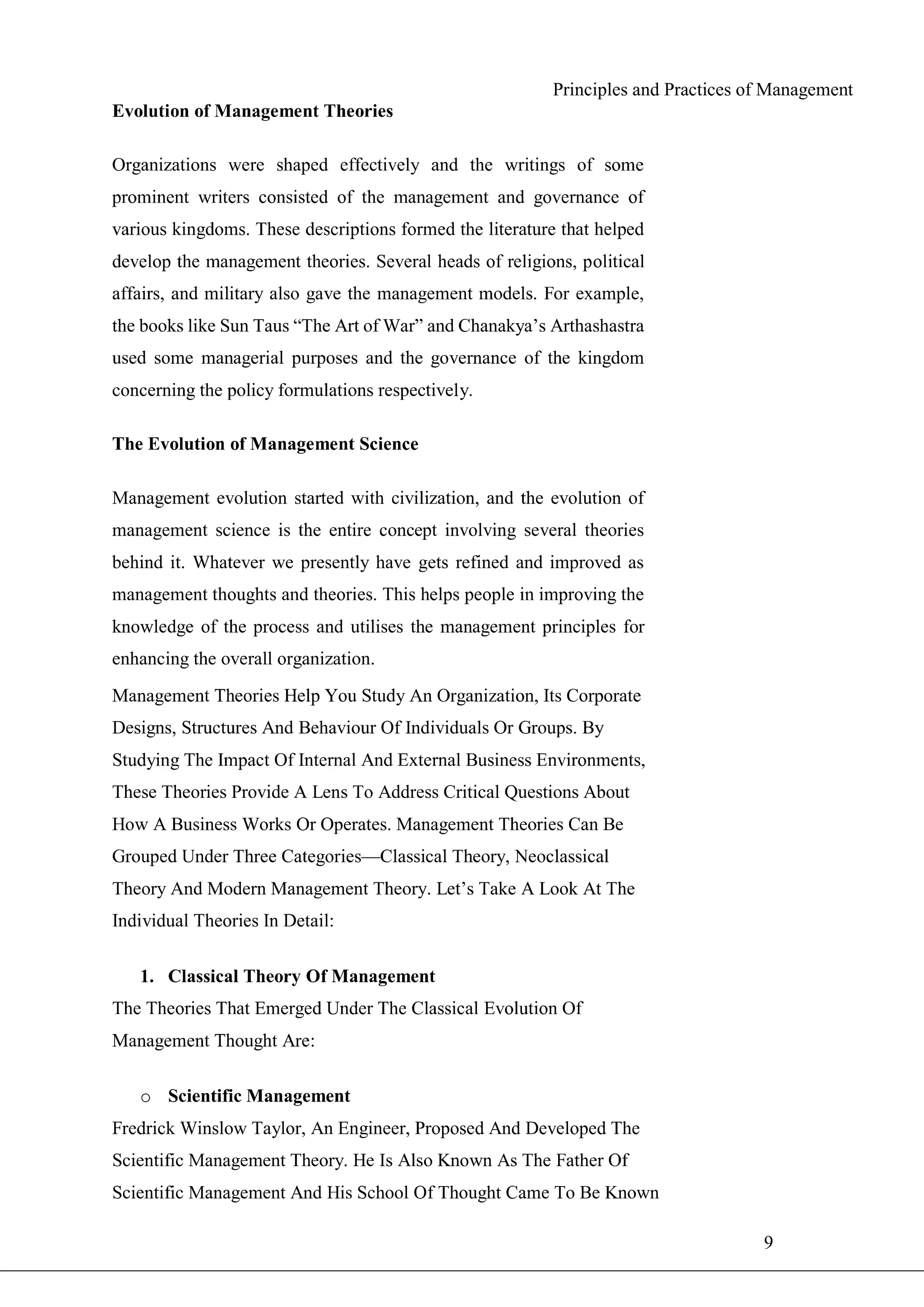 Evolution of Management text notes.pdf principles of Management | PDF