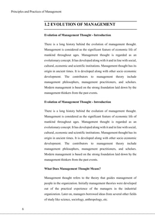 Evolution of Management text notes.pdf principles of Management | PDF