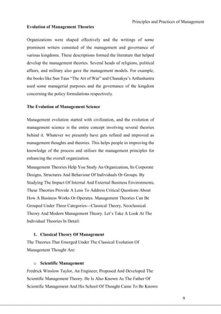 Evolution of Management text notes.pdf principles of Management | PDF