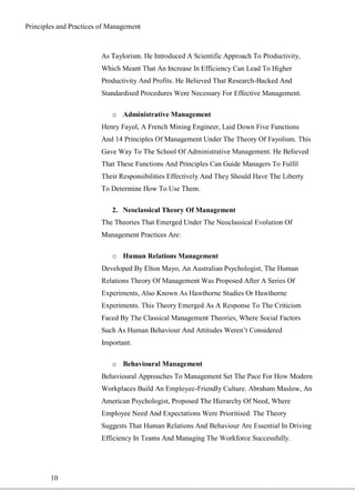 Evolution of Management text notes.pdf principles of Management | PDF