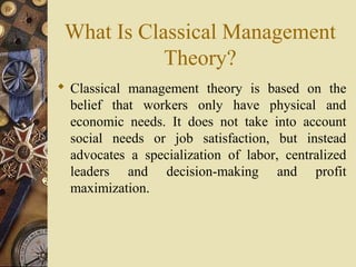 Evolution of management theories | PPT
