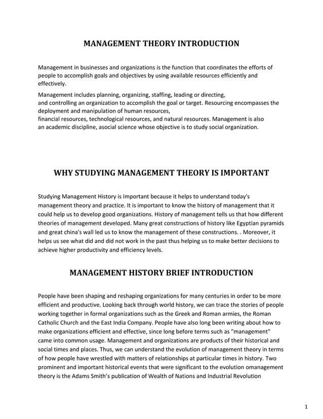 Evolution of Management Theory | PDF