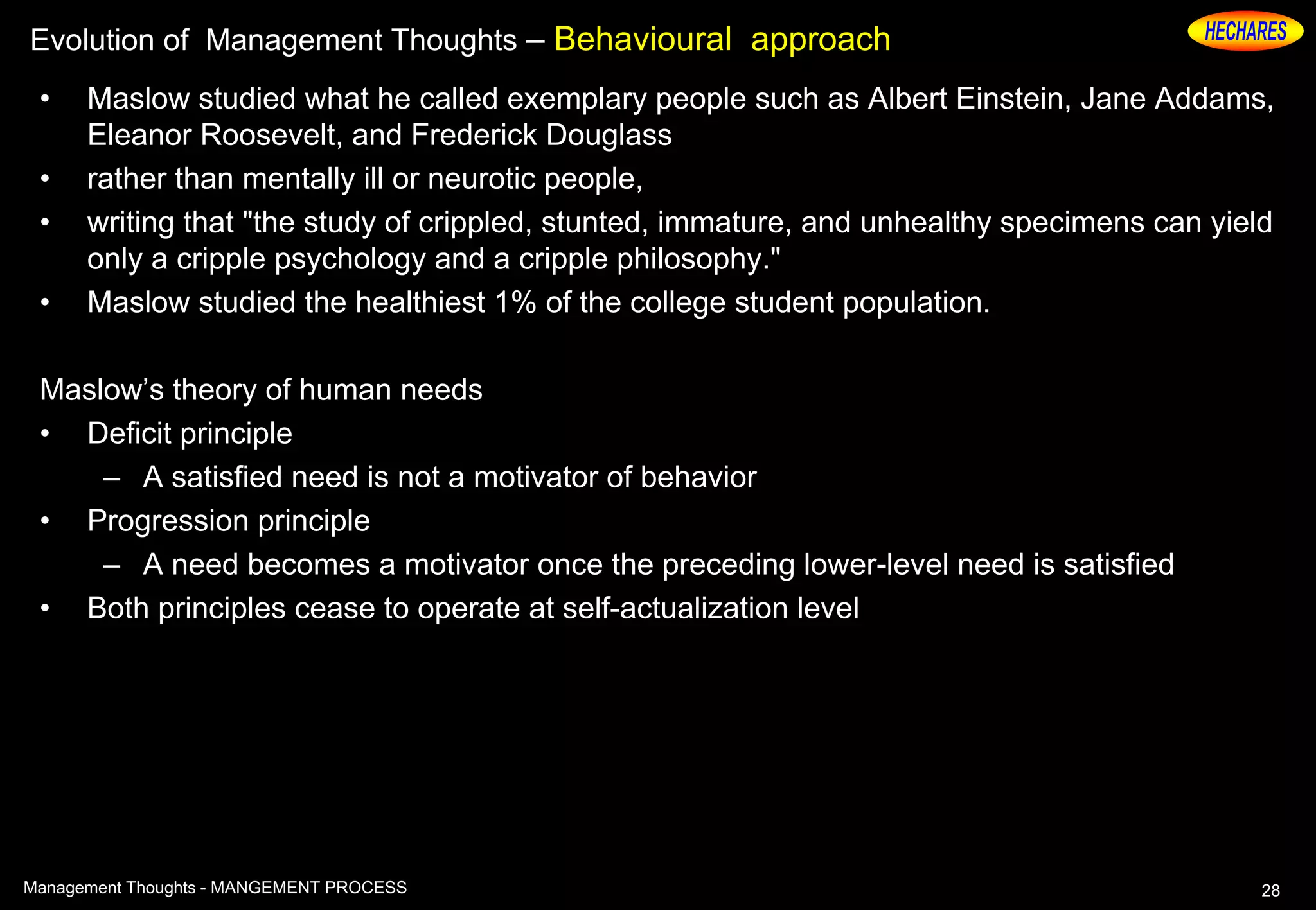 Evolution of management thoughts | PDF