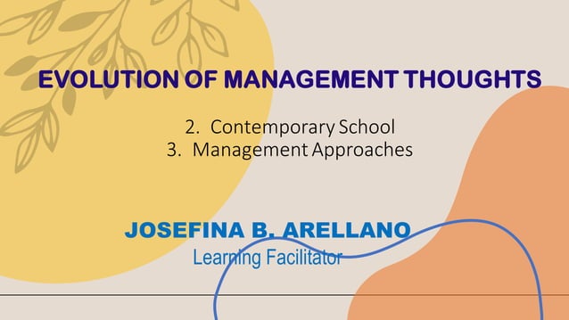Evolution of Management Thoughts.pdf file | PPT