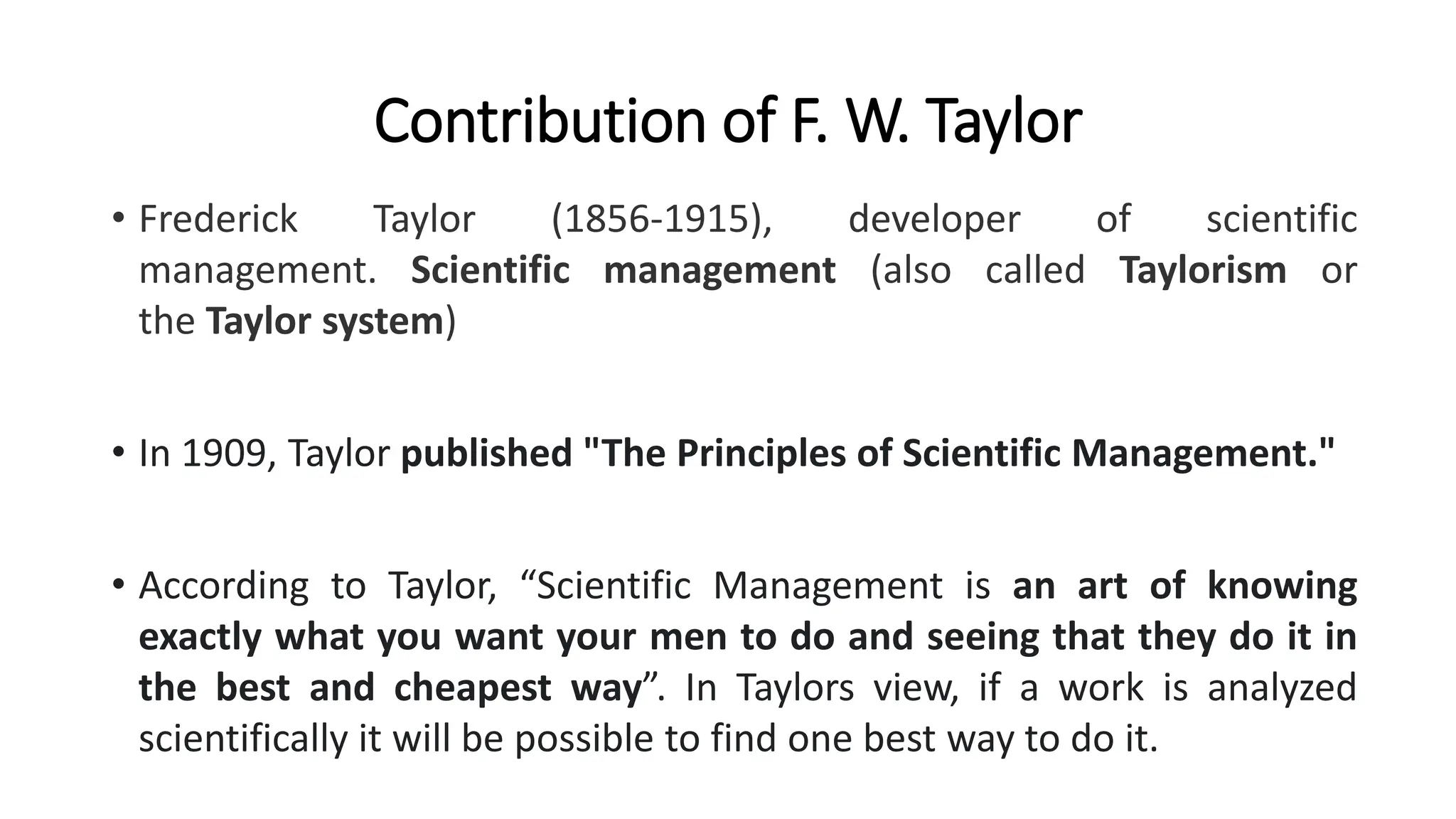 Evolution of management thoughts, Concept of management thought | PPTX
