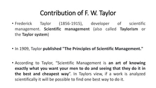 Evolution of management thoughts, Concept of management thought | PPTX
