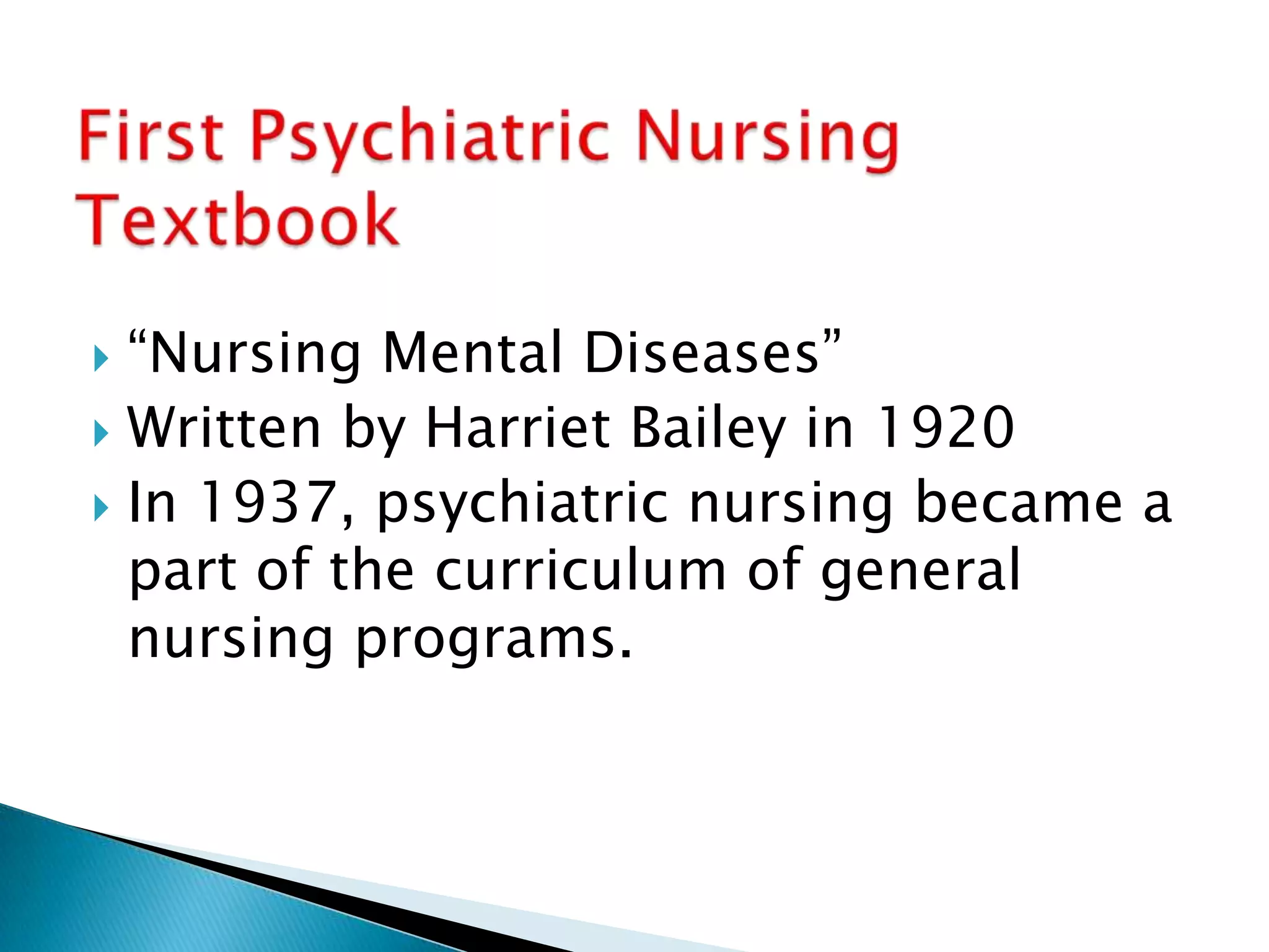 Evolution of Mental Health Psychiatric Nursing Practice | PPTX