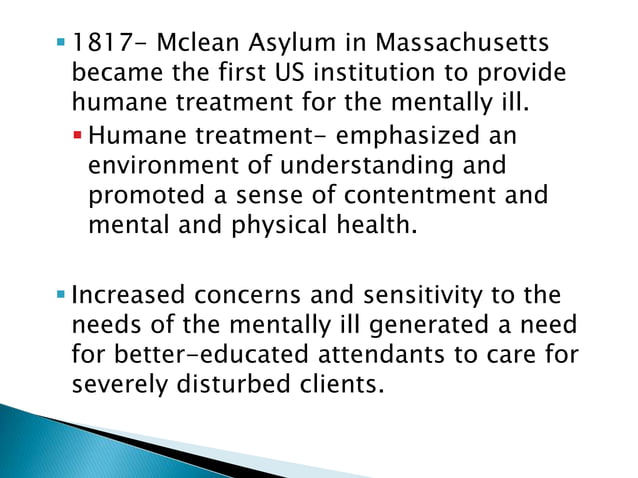 Evolution of Mental Health Psychiatric Nursing Practice | PPTX