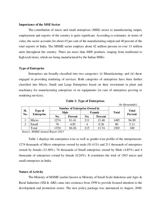Evolution of micro and small enterprises in india