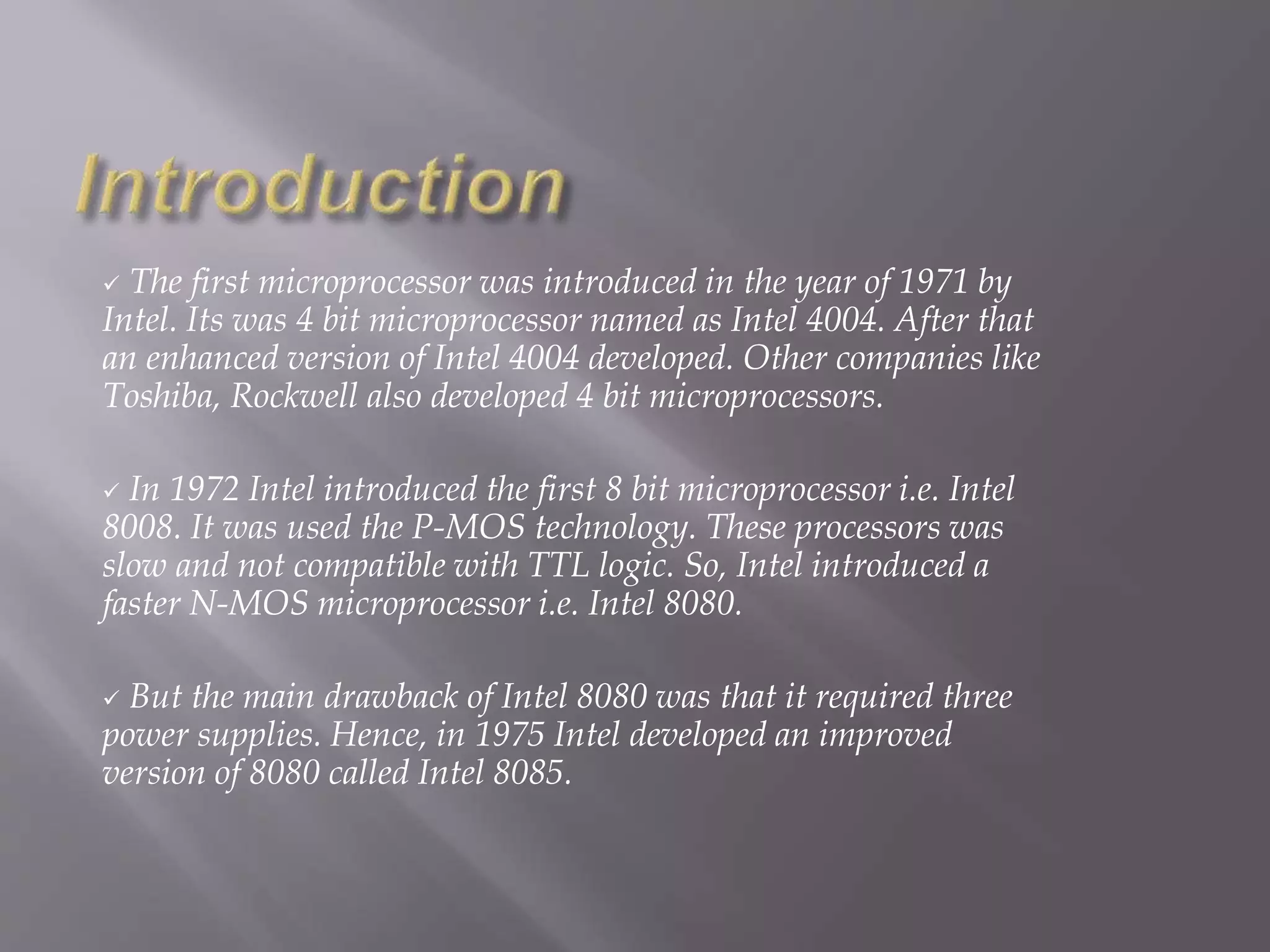 Evolution of microprocessors | PPTX | Computing | Technology & Computing