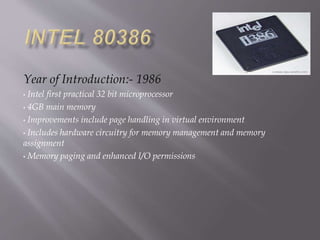 Evolution of microprocessors | PPTX