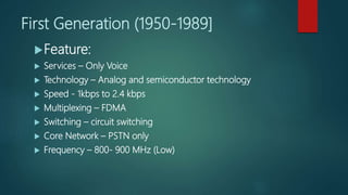 Evolution of mobile cellular communication | PPT