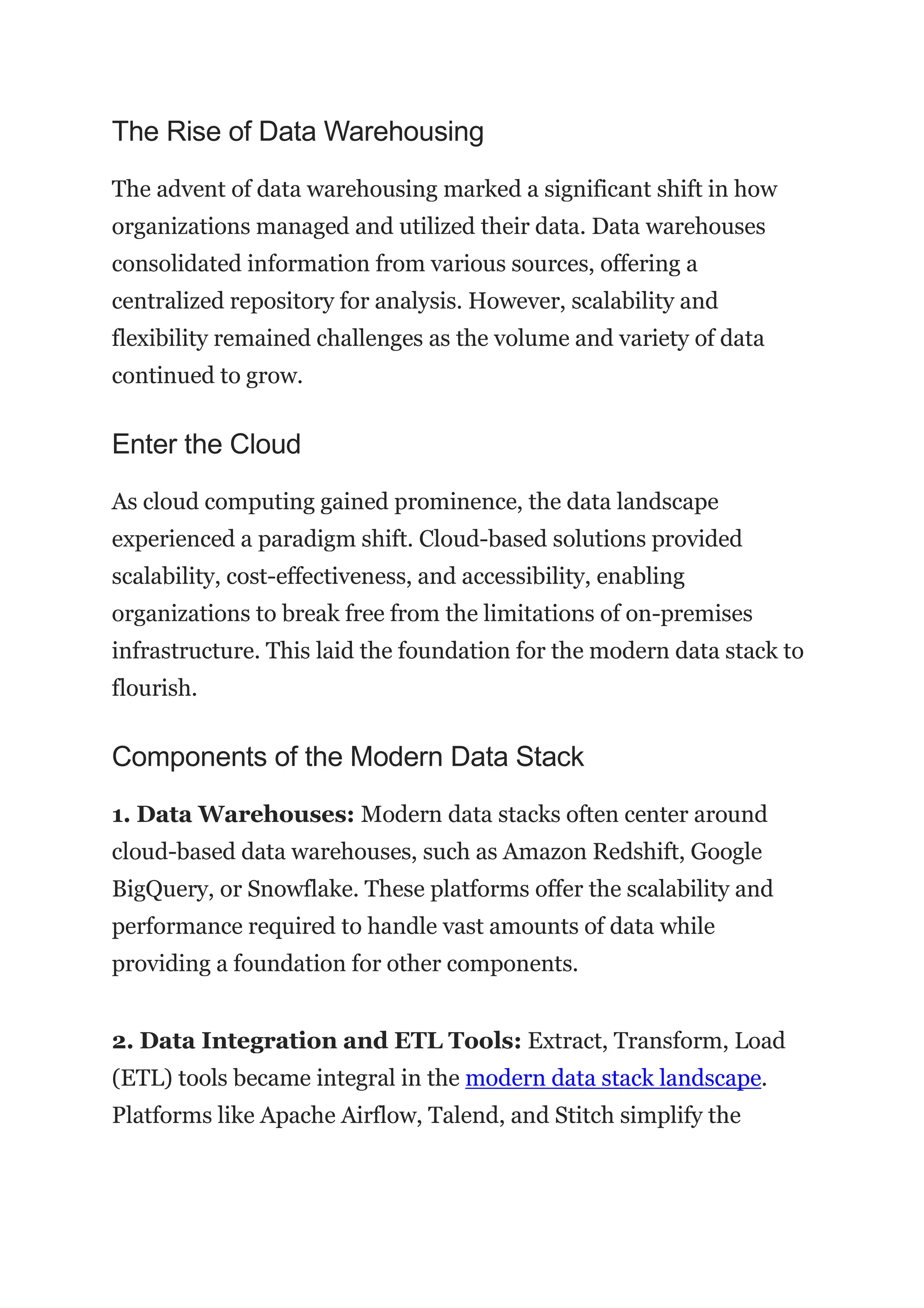 Future Trends in the Modern Data Stack Landscape | PDF