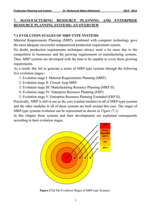 Evolution of mrp type systems | PDF