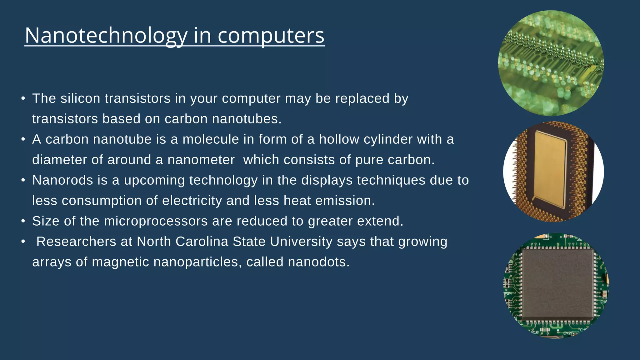 Evolution of nanotechnology in electronics (seminar report ...